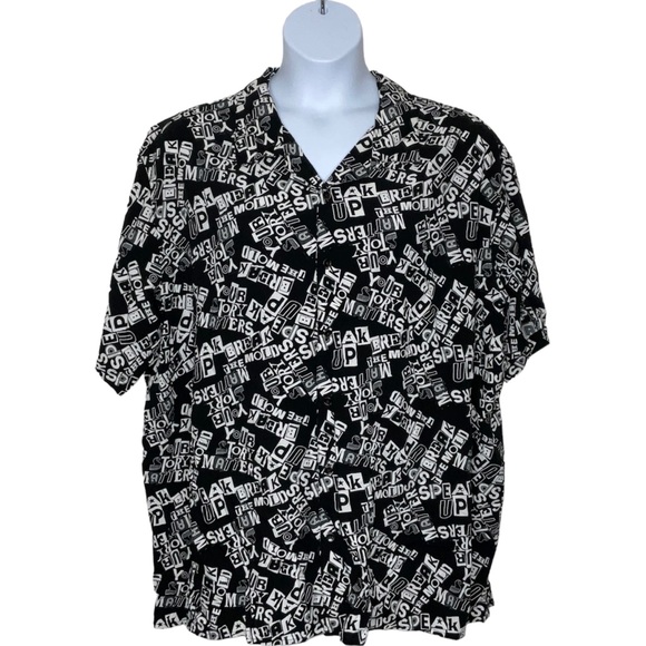 Target | Tops | Target Pride 3x Shirt Black White Button Front Short ...
